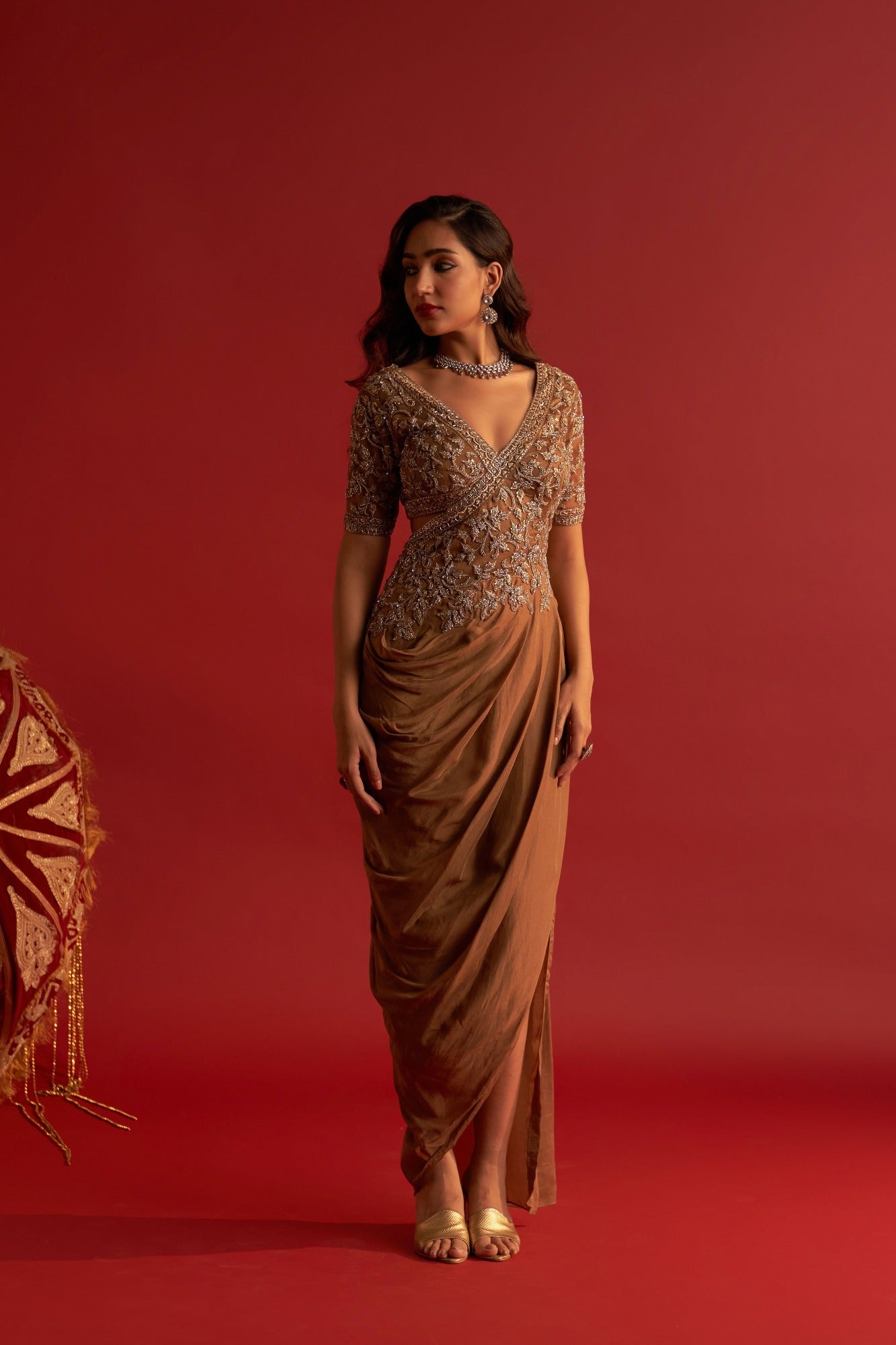 Copper Gold Dusky Gold Gown